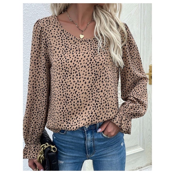 A Girl Thing | Tops | Start 5 Printed Long Sleeve Blouse With Ruffle ...